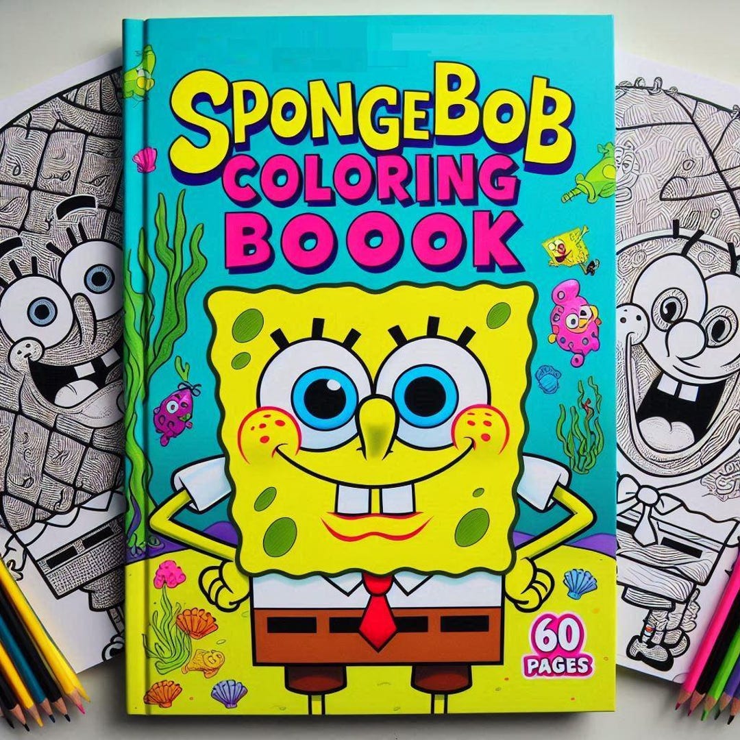 Sponge Bob Coloring 60 Pages Mega Package: Fun and Educational Activity ...