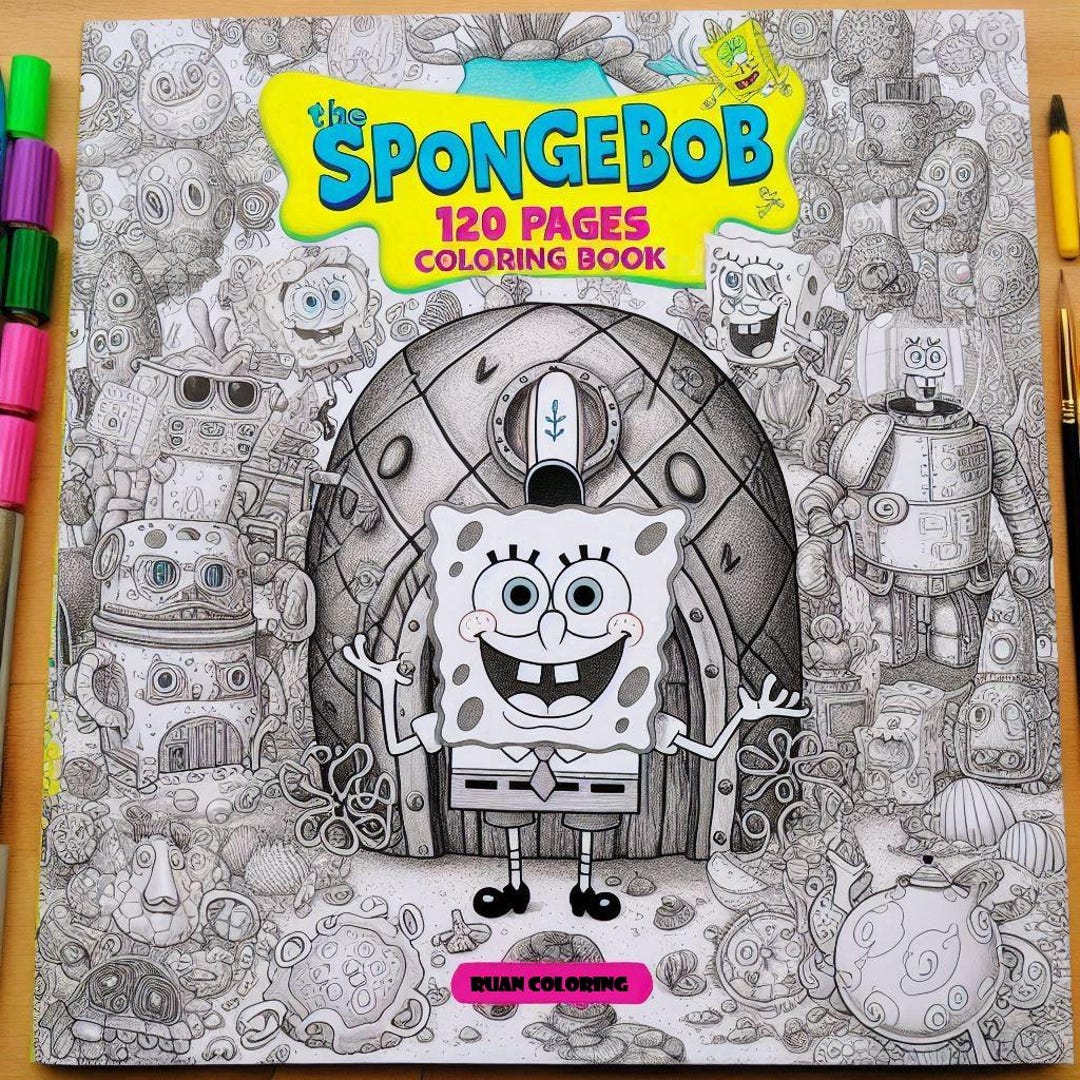 Sponge Bob Coloring 120 Pages Mega Package: Fun and Educational ...