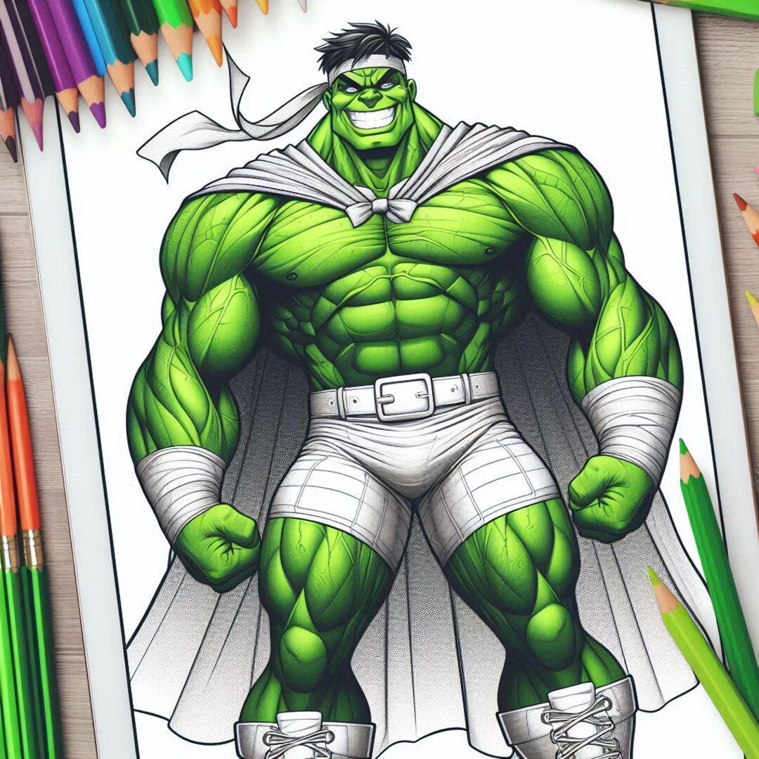 Hulk Coloring Book 50 Pages: Fun and Educational Activity, Printable ...
