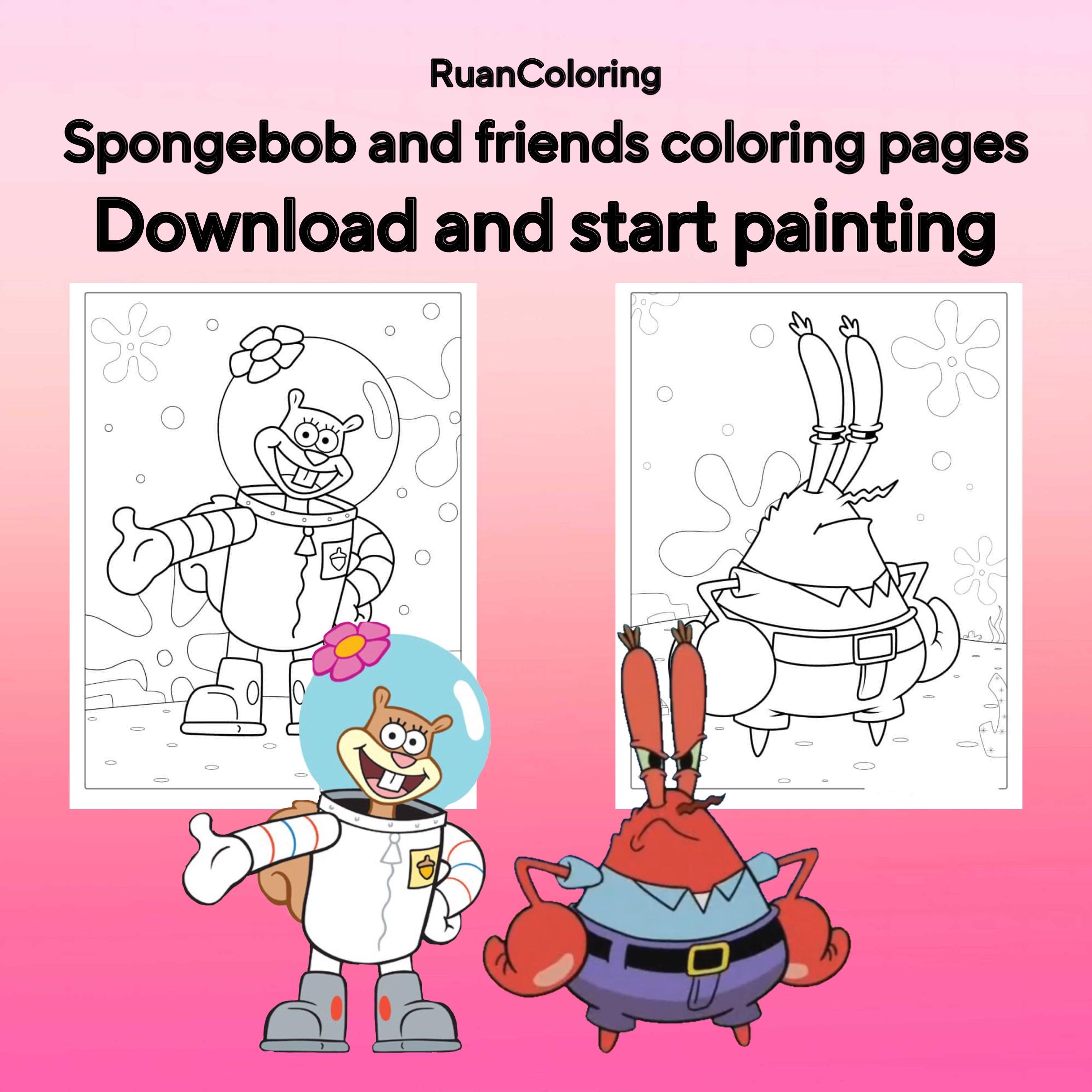 Sponge Bob Coloring 60 Pages Mega Package: Fun and Educational Activity ...