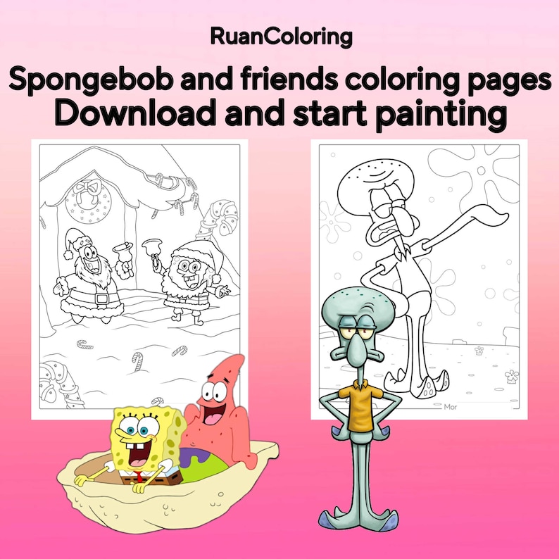 Sponge Bob Coloring 120 Pages Mega Package: Fun and Educational ...