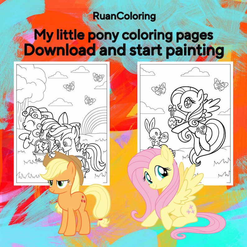 My Little Pony Coloring 60 Pages Mega Package: Fun and Educational ...