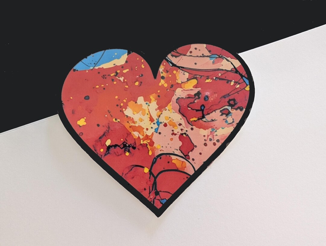 Heart Pop Decals, Modern Art Sticker, Abstract Stickers, Colorful Pop ...