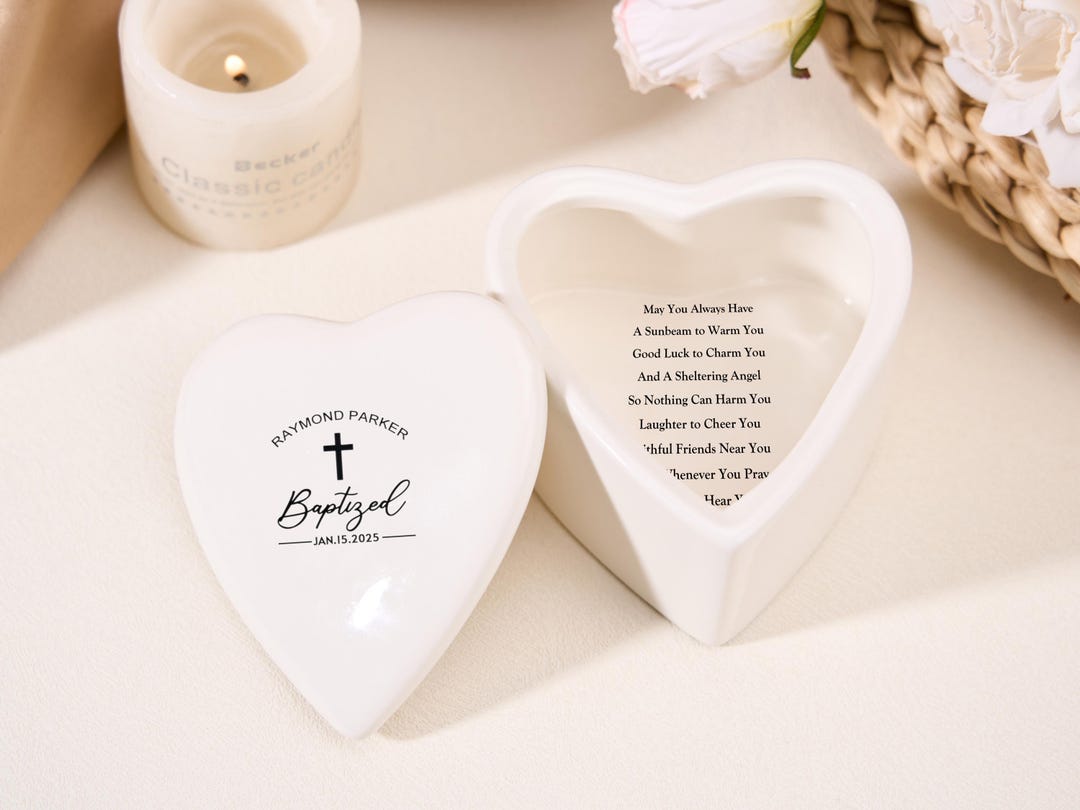 Personalized Christening Keepsake Box: Ceramic Baptism Gift, Irish ...