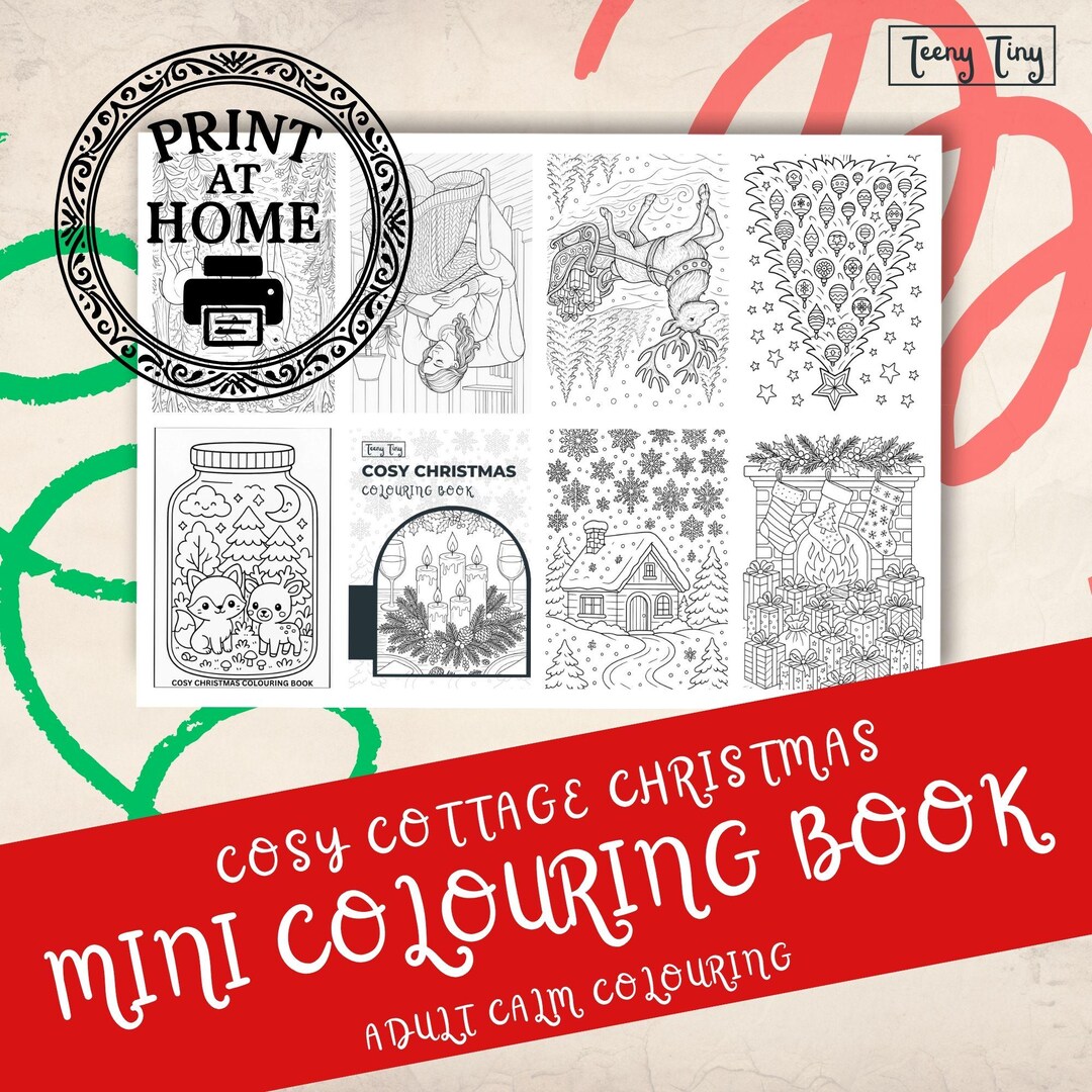 Cosy Christmas Colouring Book | Cottagecore Winter Scenes (digital ...