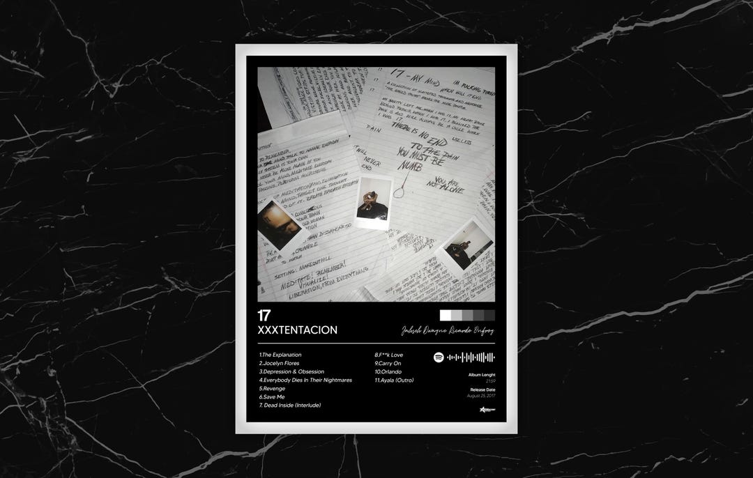 XXXTENTACION 17 Album Cover Poster High-quality Print, Vibrant Colors ...