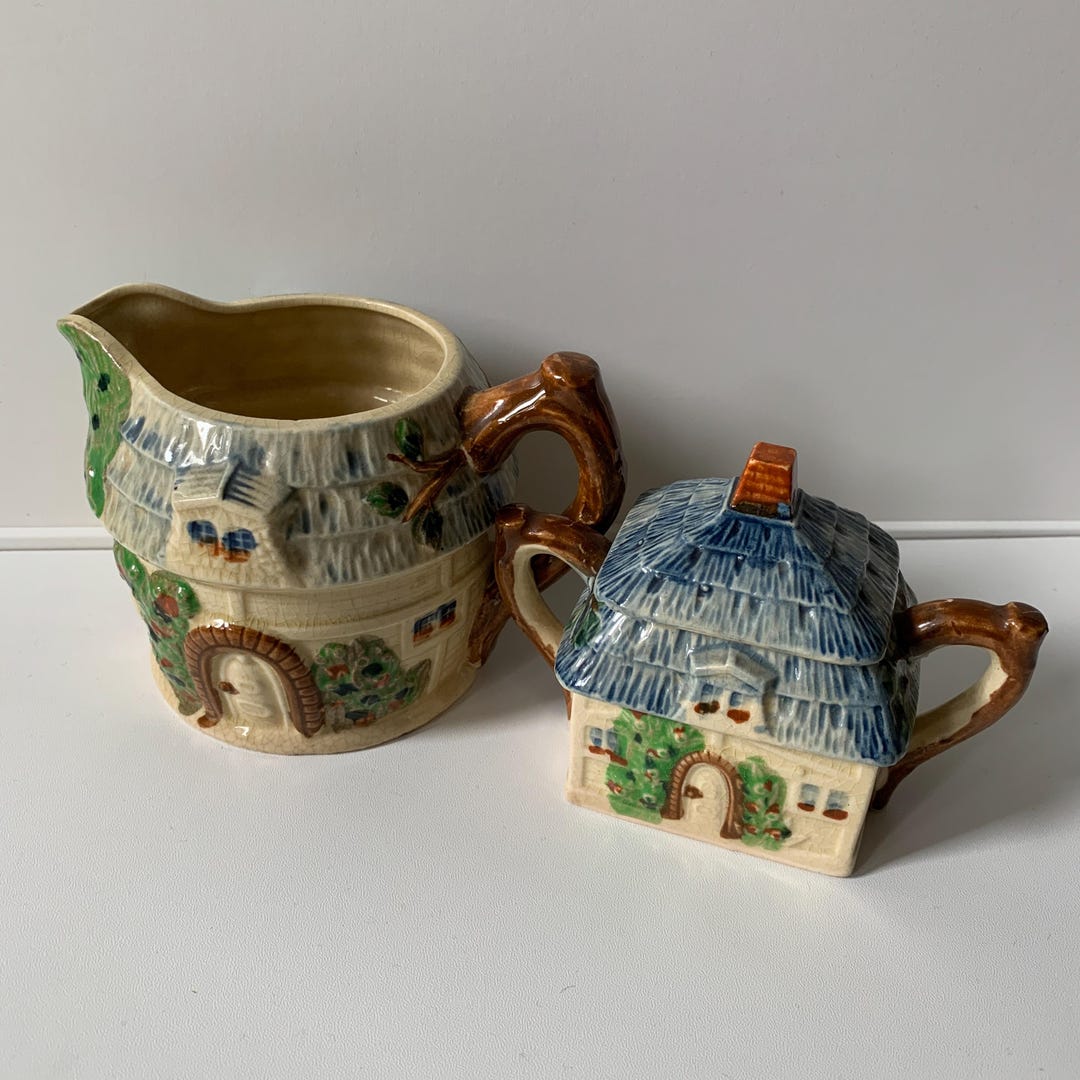 Vintage Cottage-style Creamer and Sugar for Tea Set- Made in Japan ...