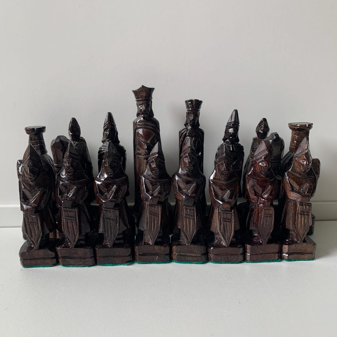 Vintage 1970s Hand Carved Wood Chess Set – 15th Century Florentine ...