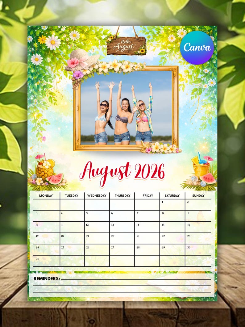2026 Canva Calendar, Custom Template – Yearly & Monthly Planner, DIY ...