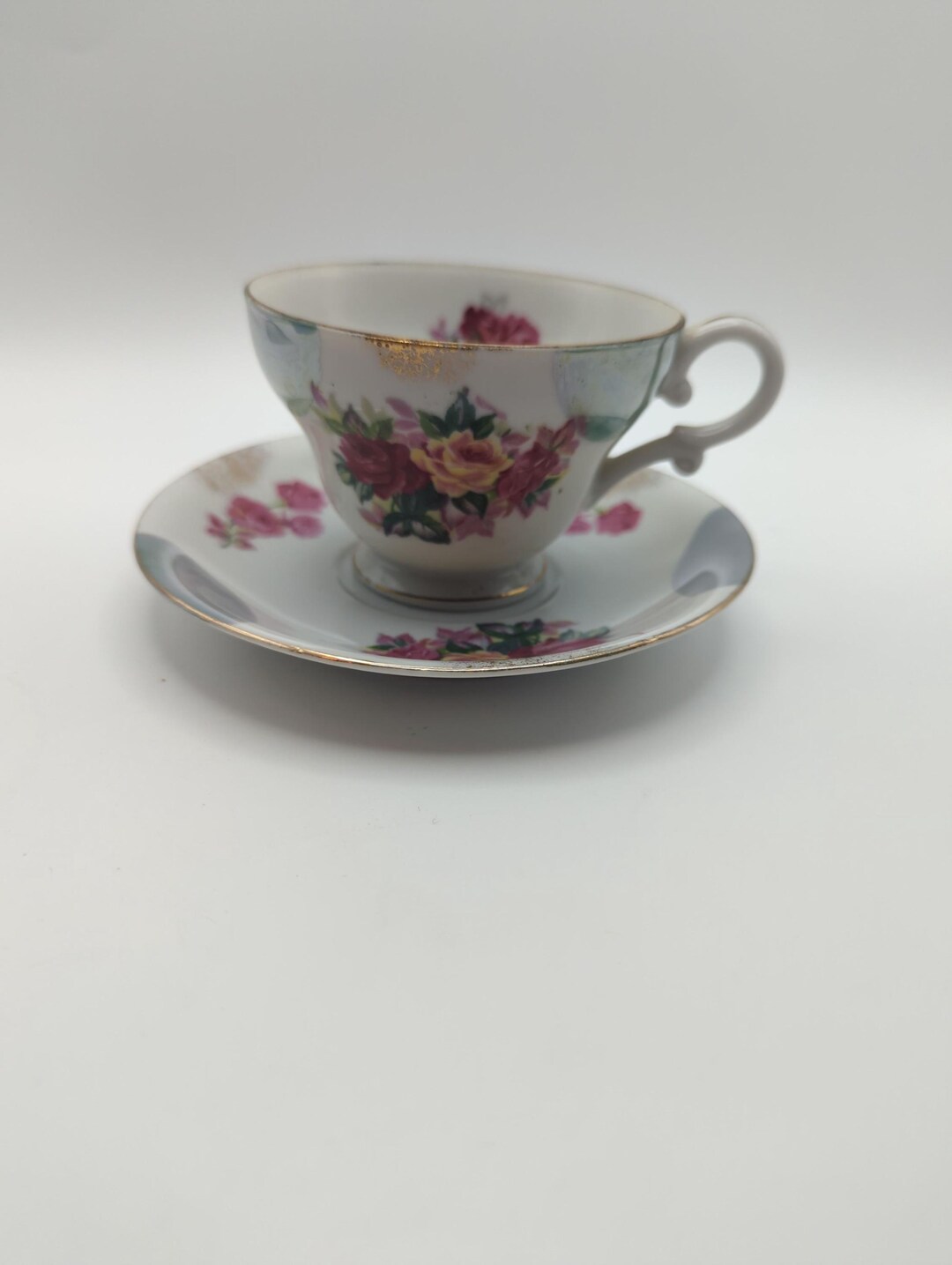 Lefton 20335 Roses Hand Painted Painted Teacup and Saucer - Etsy