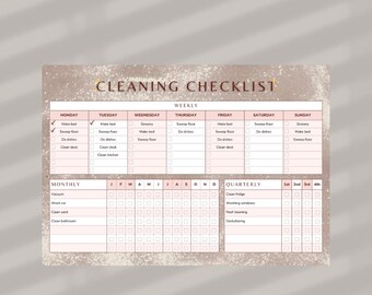 Cleaning Checklist, Digital Download, Chore Chart, Cleaning Business ...