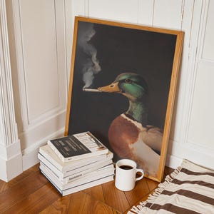 Funny Mallard Duck Smoking Joint, Retro Art Print (digital Download) - Etsy
