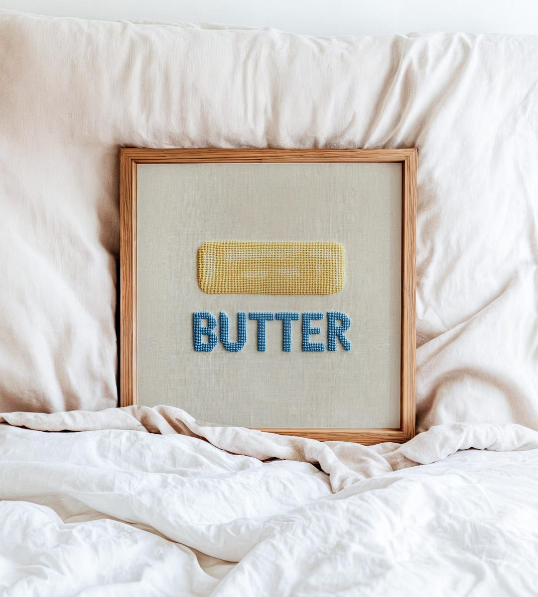Needlepoint Butter Art, Cross Stitch Butter Art Print, Kitchen Wall Art ...
