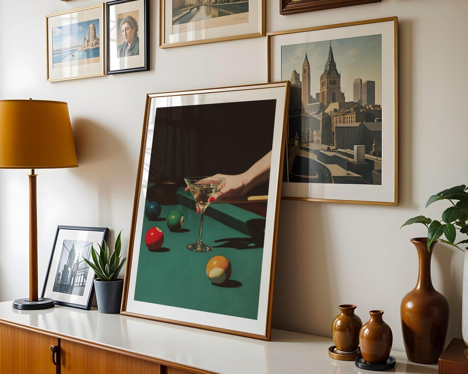 Retro Dive Bar Dirty Martini & Billiards Art Print (digital Download ...