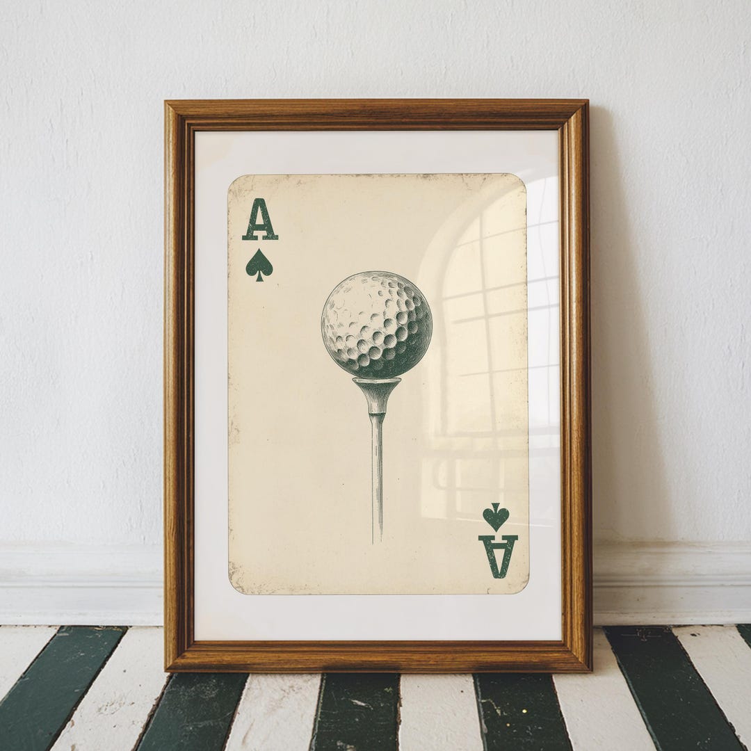 Vintage Golf Card Deck Art Print, Retro Golf Poster Art Print, Ace Golf ...