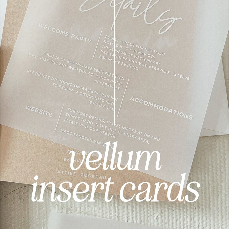 Invitation Insert - Etsy