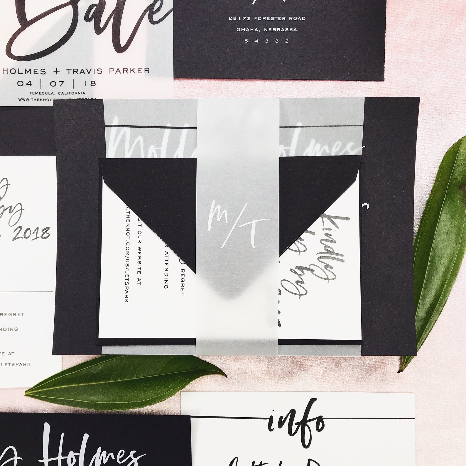 Molly Wedding Invitation Suite With Vellum Insert Band - Etsy