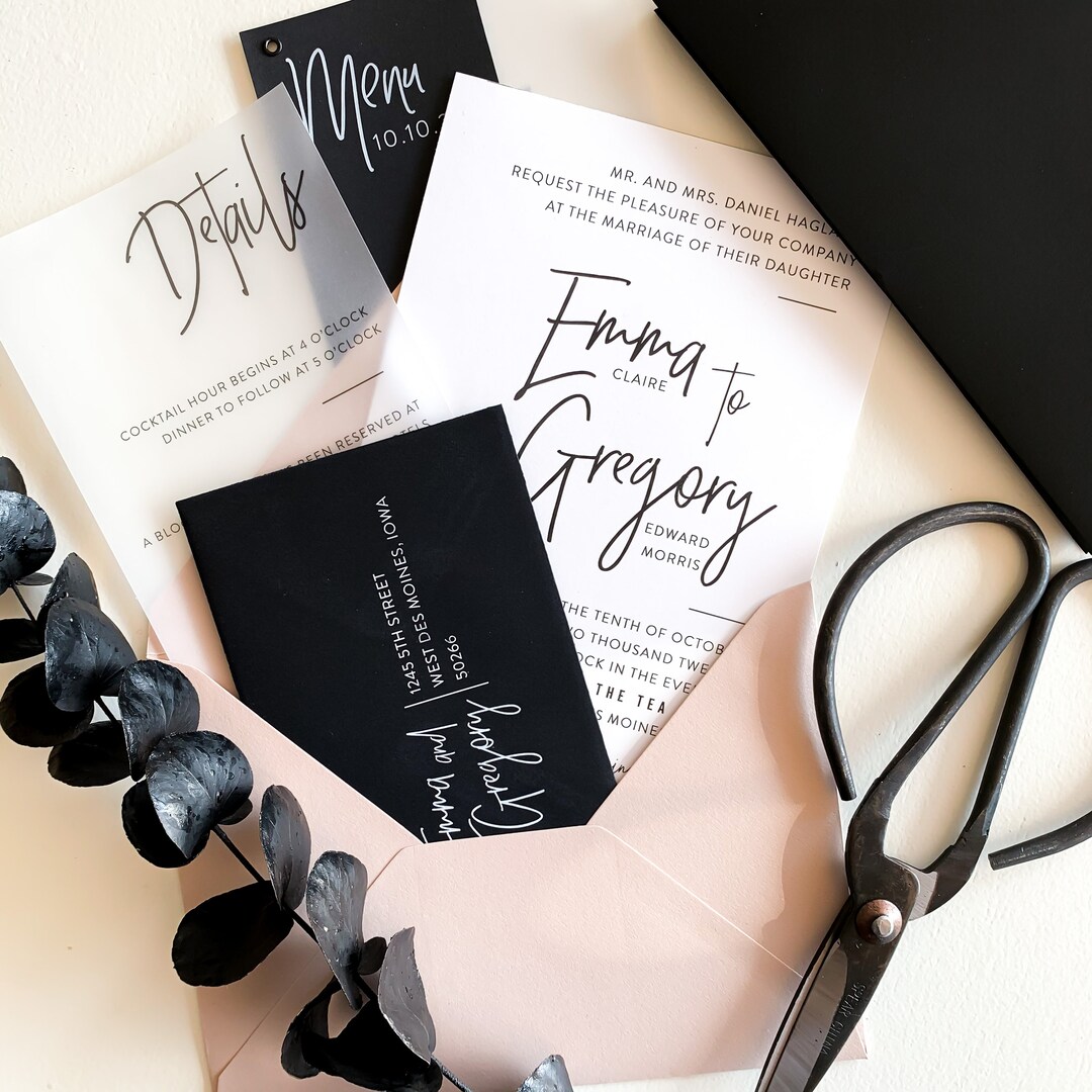 Emma Wedding Invitation Suite | Customizable - Etsy