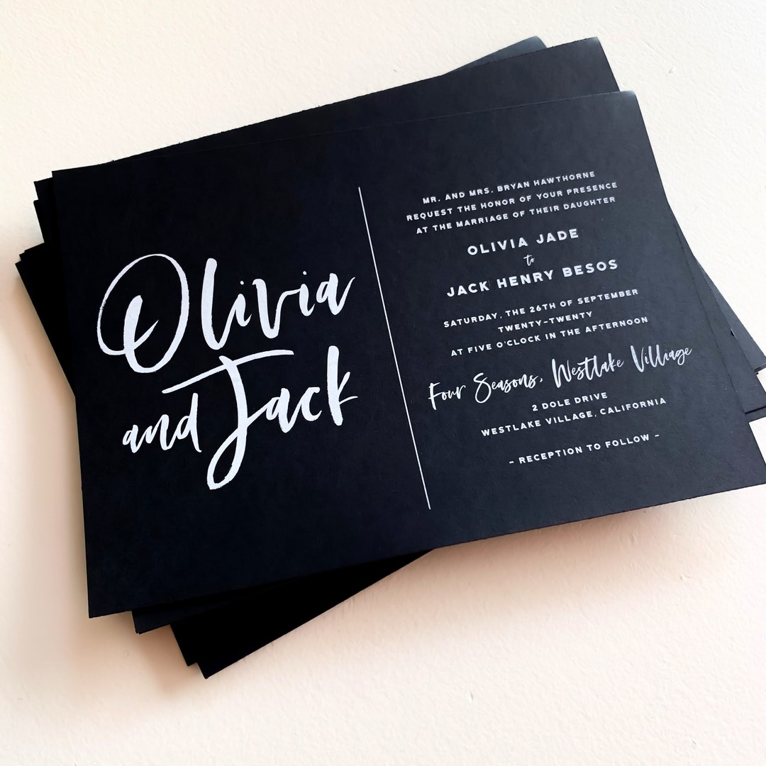 Jack Wedding Invitation Suite - Black and White (customizable) - Etsy