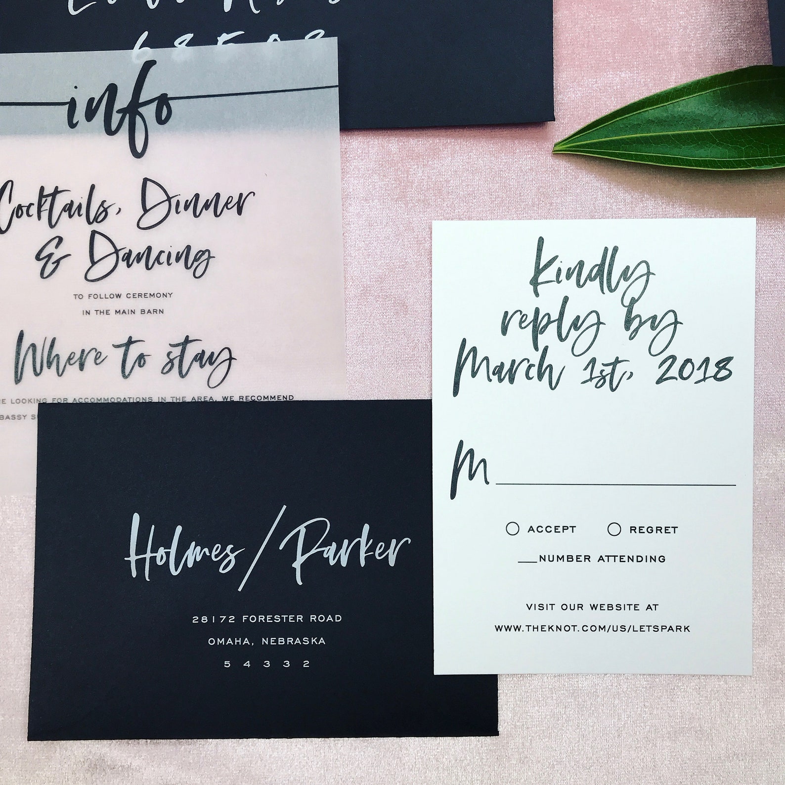 Molly Wedding Invitation Suite With Vellum Insert Band - Etsy