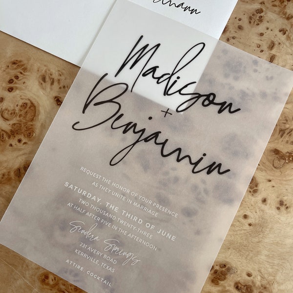 Vellum Invitations - Etsy