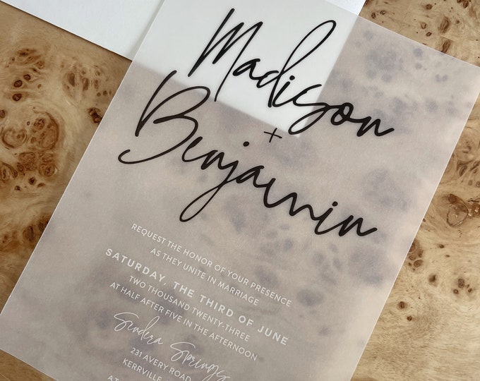 Vellum Insert Card for Wedding Invitations : Customizable - Etsy