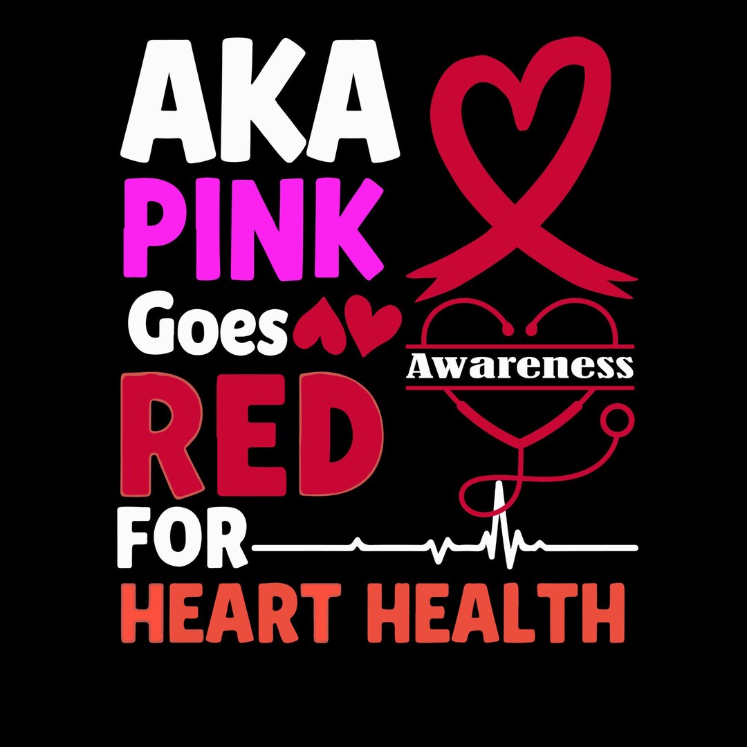 AKA Pink Goes Red Awareness Png - Etsy