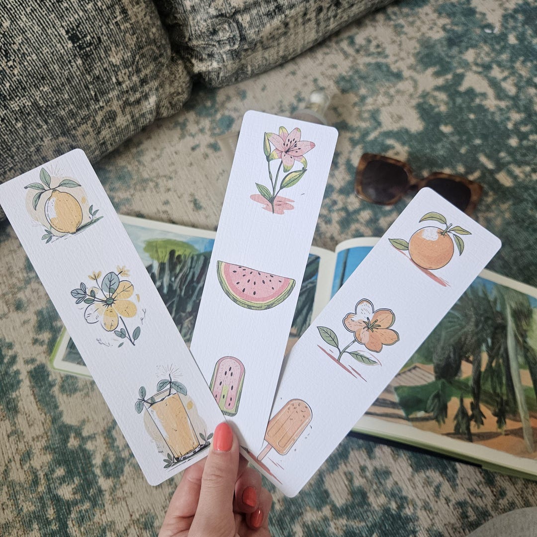 Summer Linen Bookmarks | Orange Bookmark | Lemon Bookmark | Watermelon ...