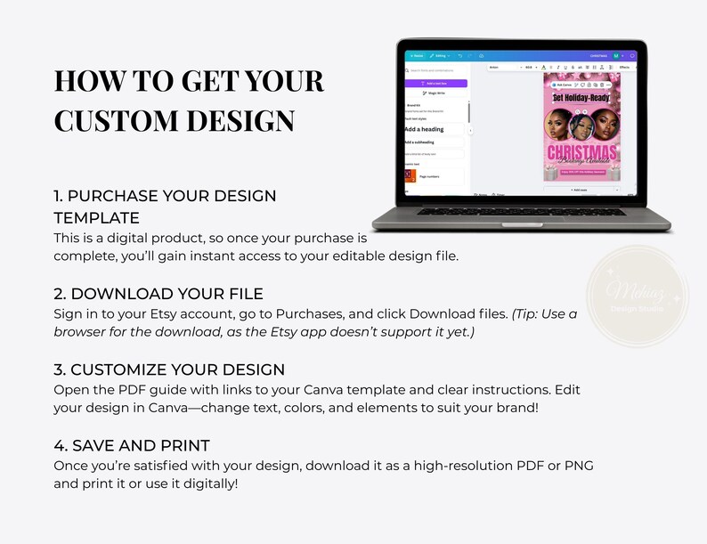 Christmas Beauty Bookings Canva Template Holiday Makeup Artist Flyer ...