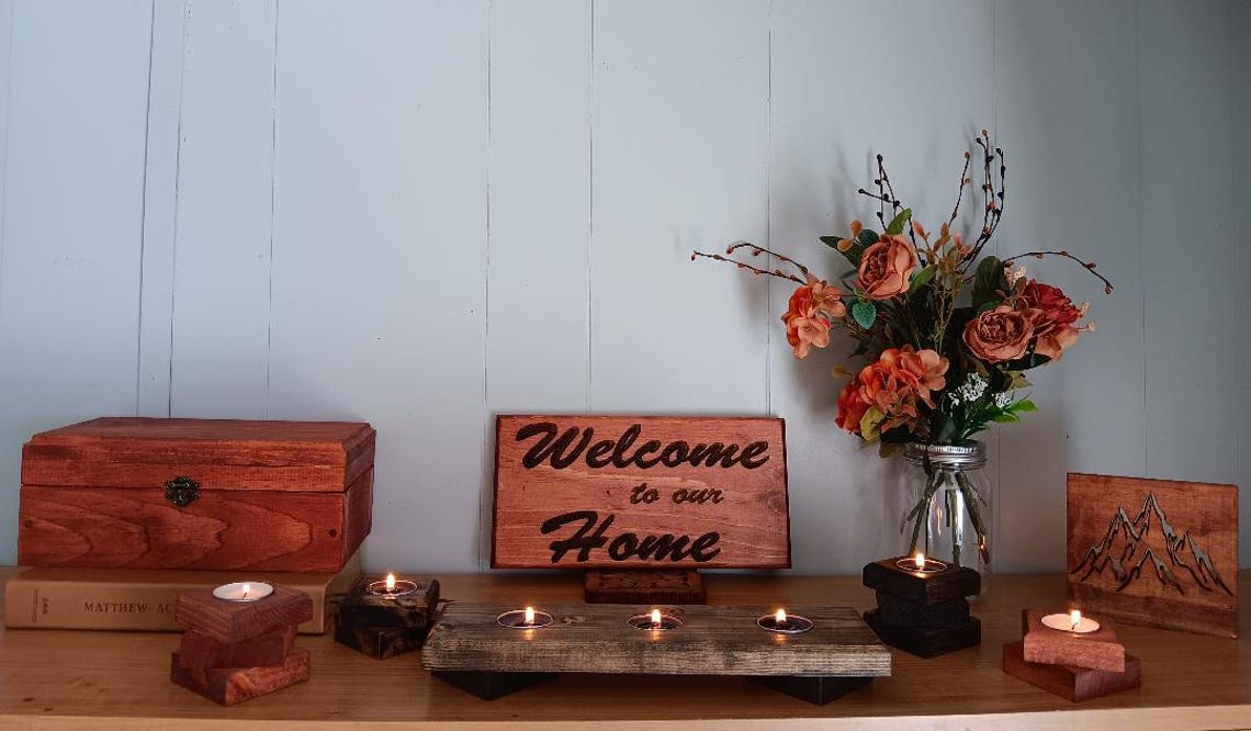Engraved Wood Welcome Sign, Laser Engraved Sign, Rustic Welcome Sign ...