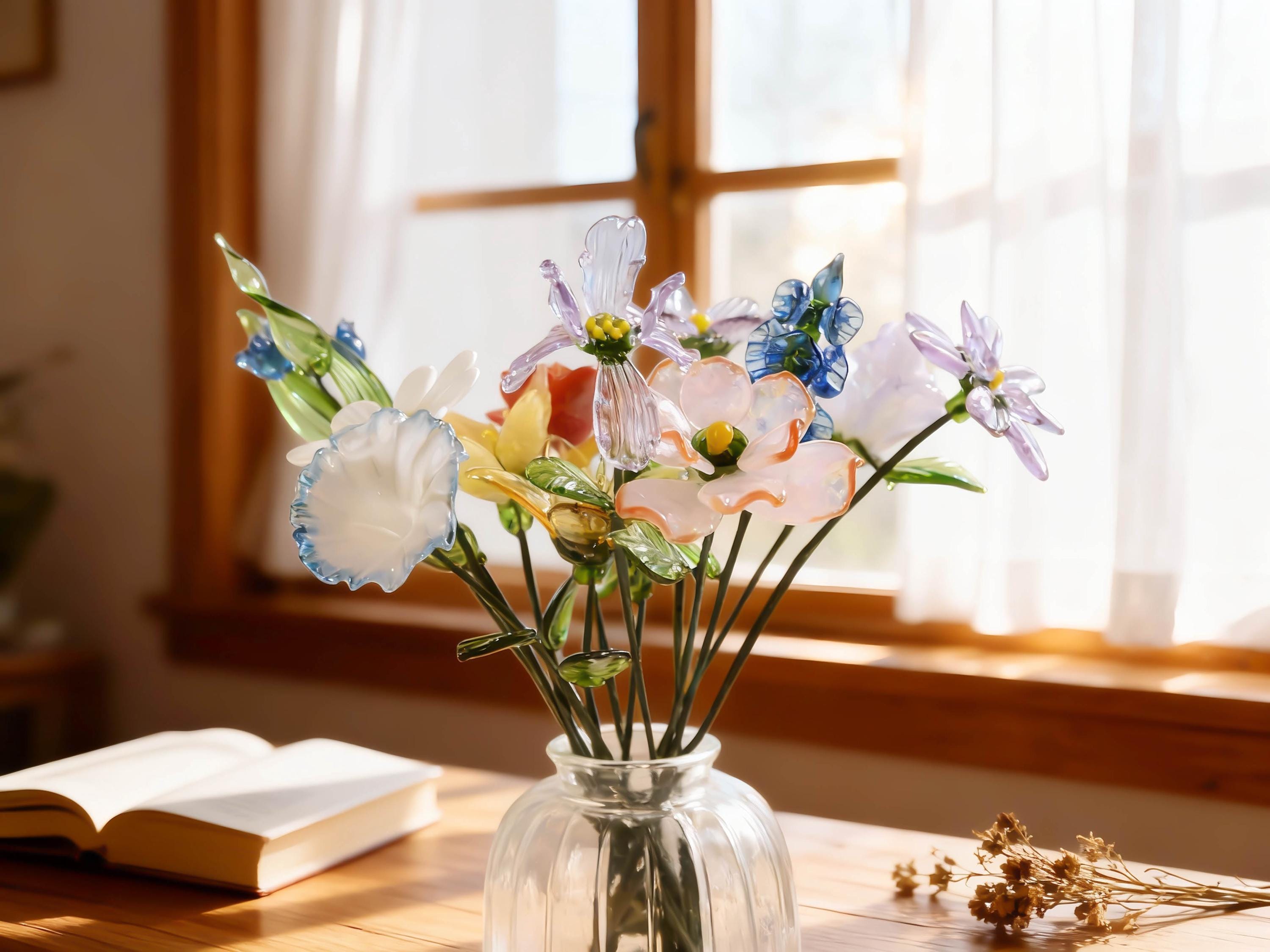 Glass Birth Month Flower Stem – Handmade Forever Bloom, Personalized ...