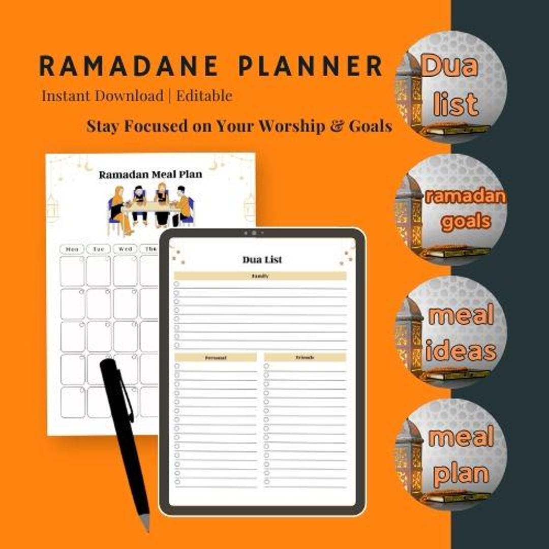 Printable Ramadan Planner , Digital Islamic Journal , Daily and Weekly ...