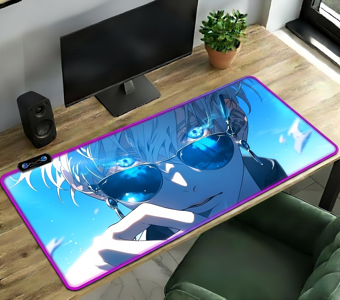 Gojo Satoru RGB Gaming Mouse Pad | Anime LED Desk Mat | Large Extended ...