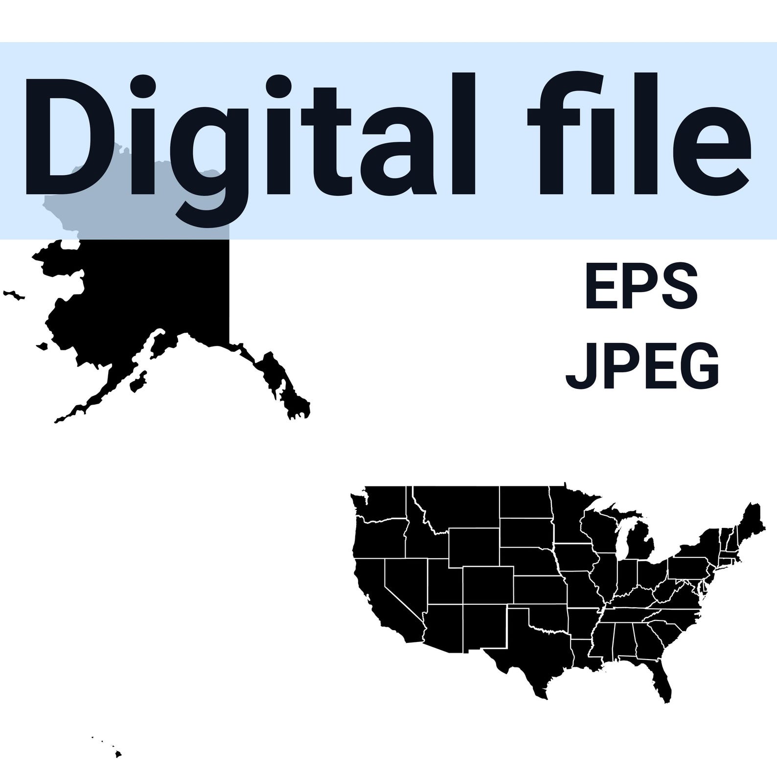 USA Vector Map – Digital Download With 50 States Outlines - Etsy