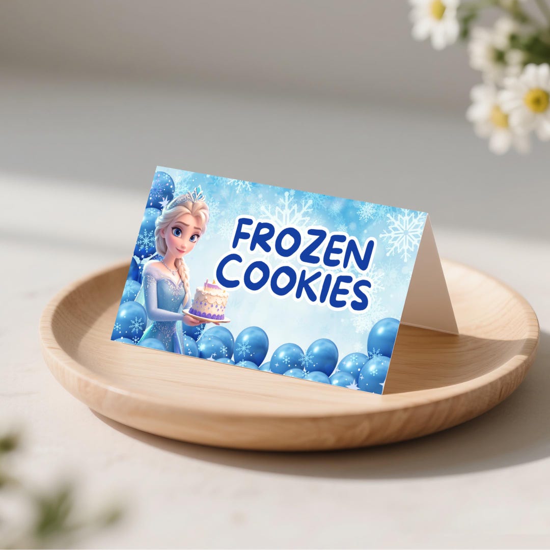 Frozen Party Food Labels: Editable Elsa Birthday Food Signs (canva ...