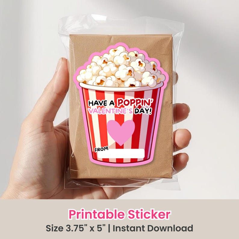 Have a Poppin’ Valentine’s Day Popcorn Labels, Printable Classroom ...