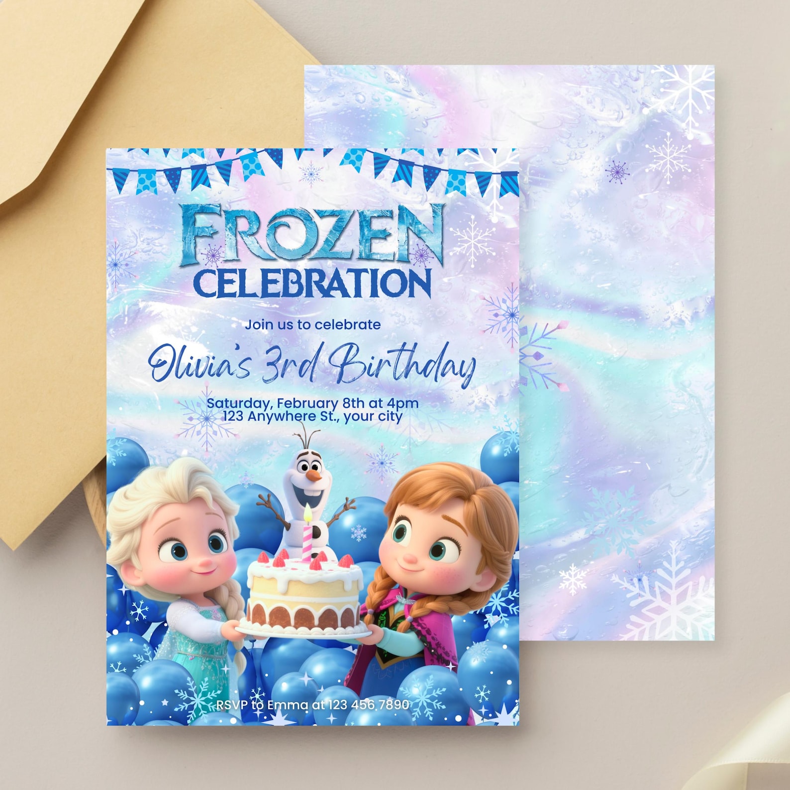 Frozen Birthday Invitation: Editable Elsa Party Invite (canva Template ...