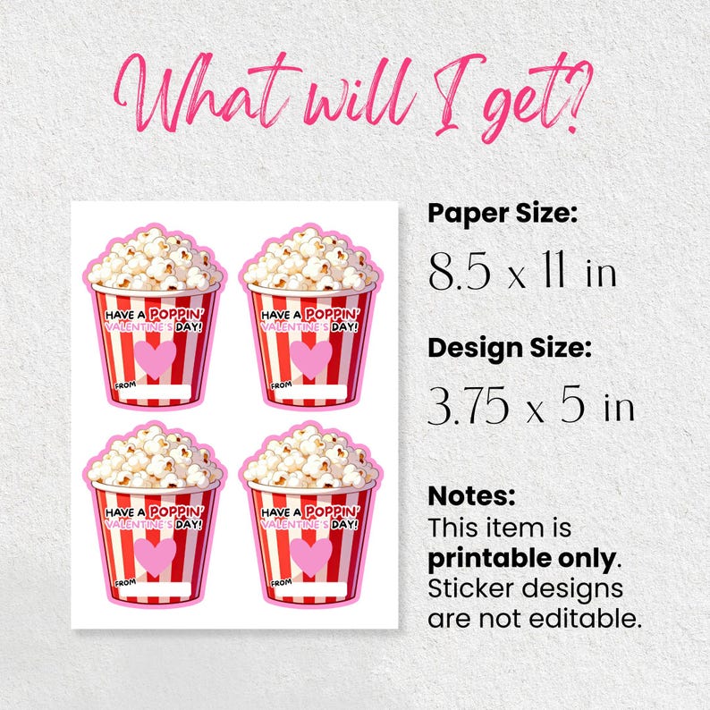 Have a Poppin’ Valentine’s Day Popcorn Labels, Printable Classroom ...
