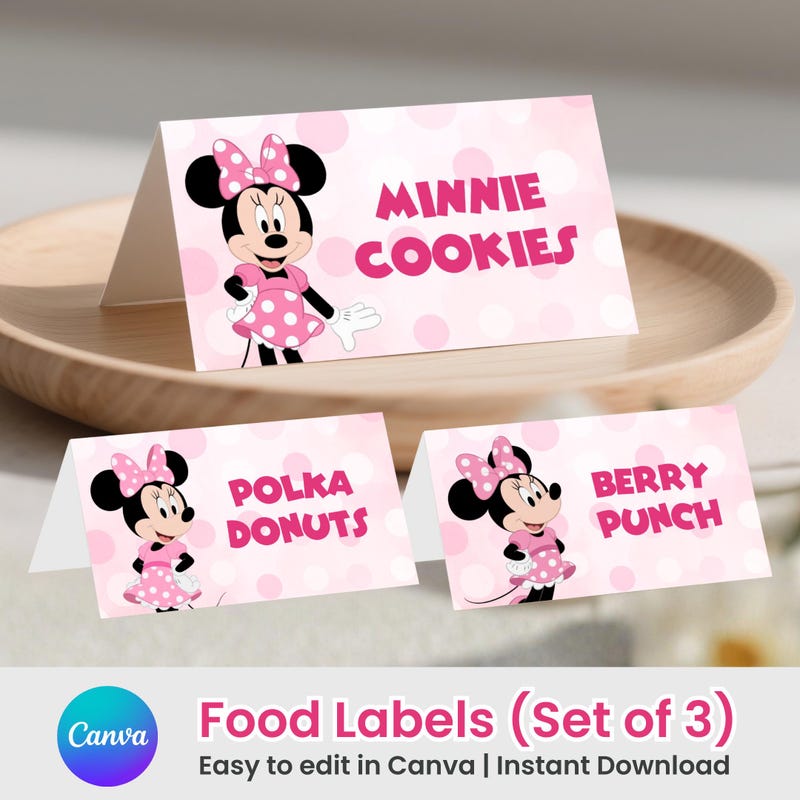 Minnie Food Labels - Etsy