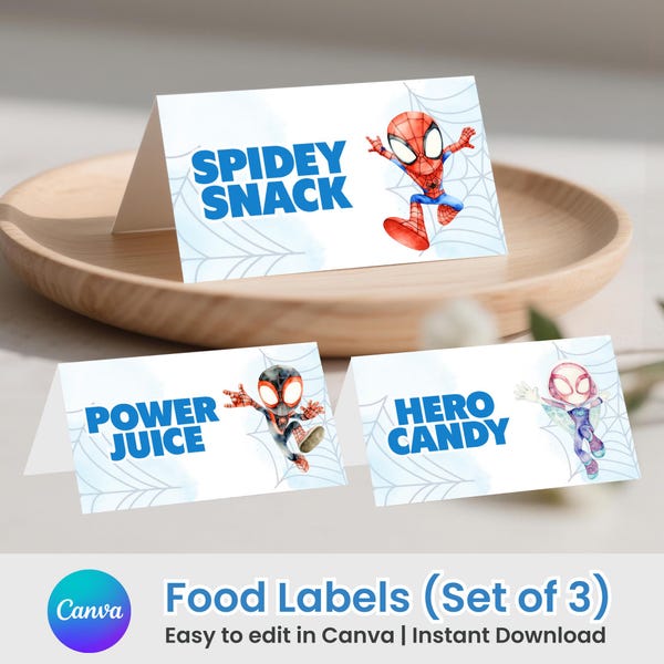 Superhero Food Label - Etsy