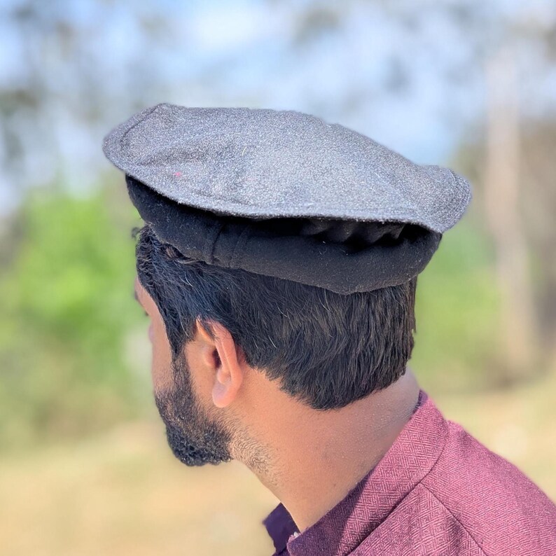 Handmade Afghan Hat, Traditonal Chitral Hat, Round Pakol Cap, Warm ...