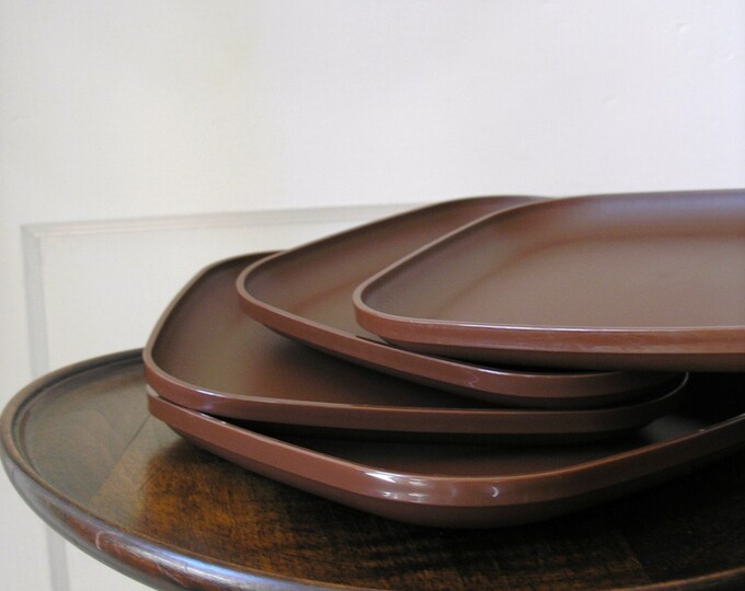 Brown Tupperware Square Plates - Etsy