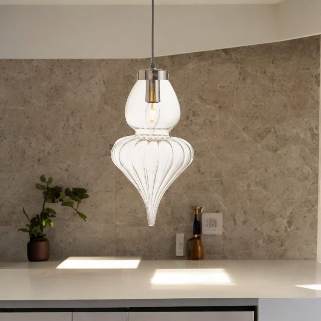 Hand Blown Glass Ceiling Light for Dining Room & Living Room – Kitchen ...