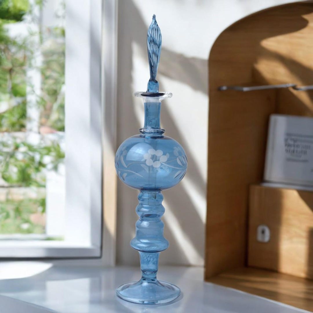 Hand Blown Decorative Glass Bottle | Decorative Decanter | Refillable ...