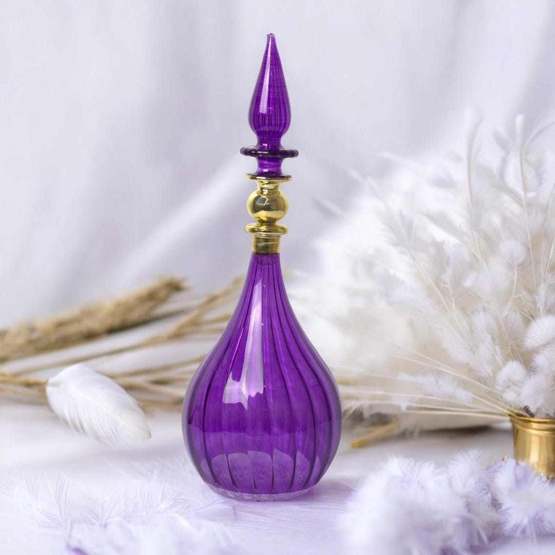 Hand Blown Glass Perfume Bottle – Decorative Egyptian Glass Fragrance ...