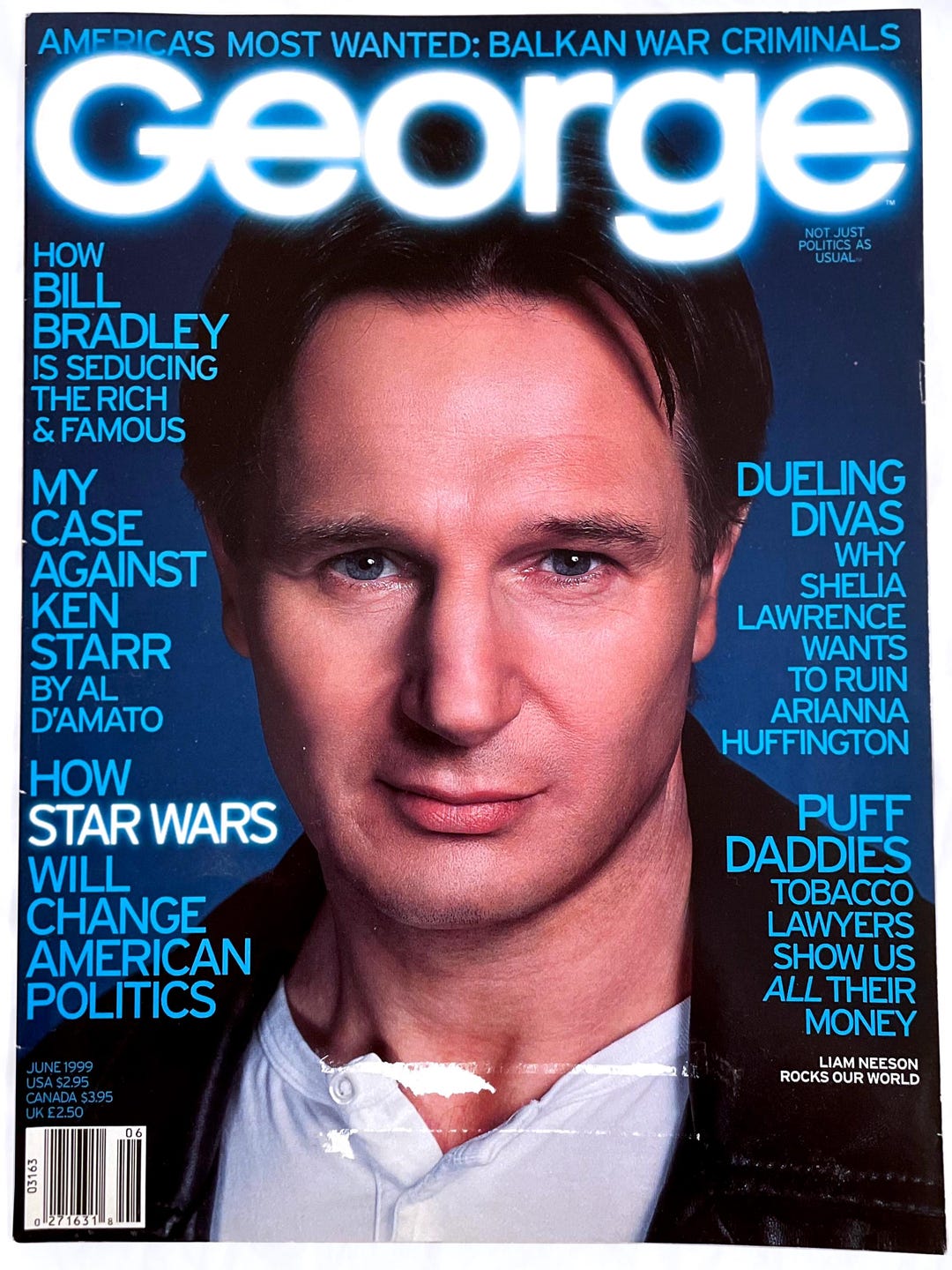 George Magazine June 1999: Liam Neeson on Star Wars & Politics - Etsy