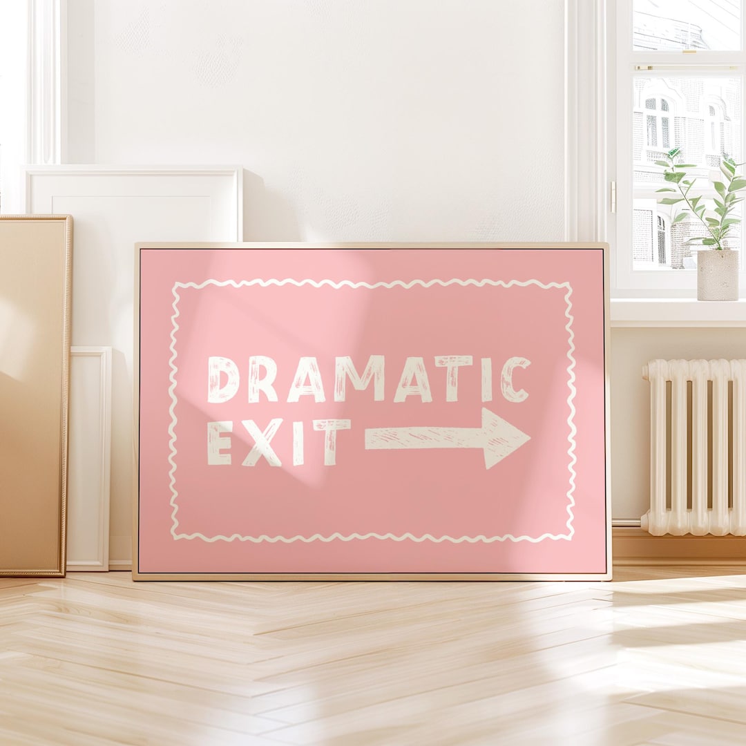 Dramatic Exit Print: Pink Retro Hallway Poster (instant Digital ...