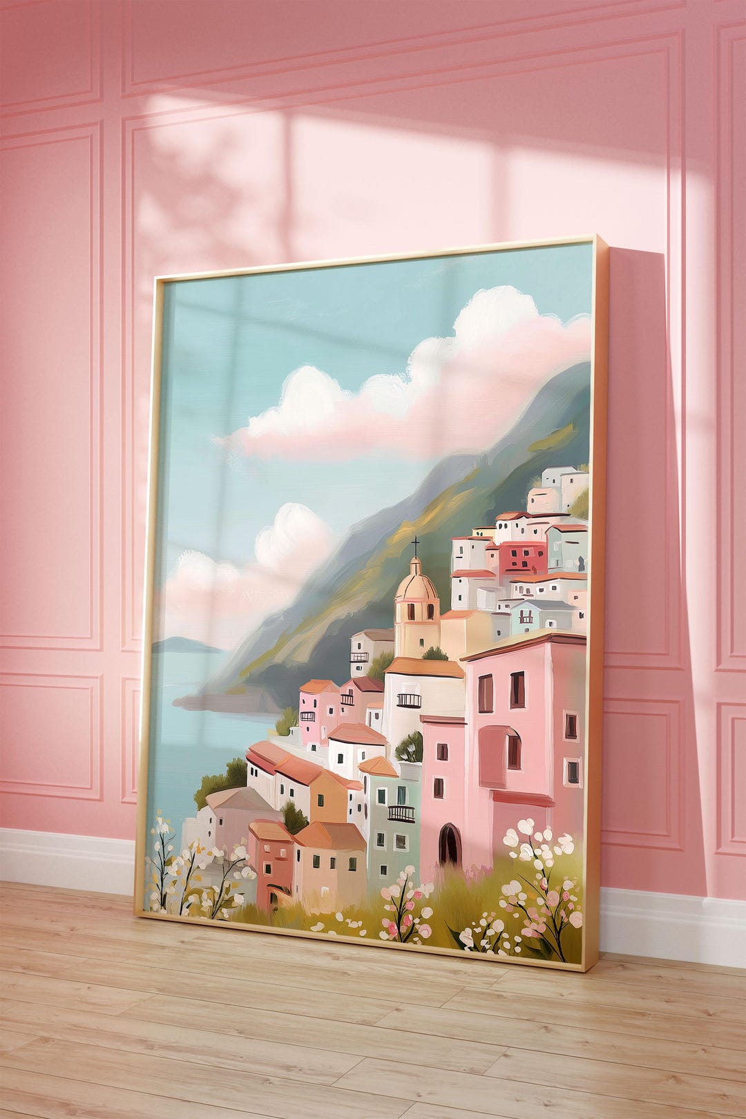 Positano Italy Wall Art Print | Amalfi Coast Travel Poster | Girly ...