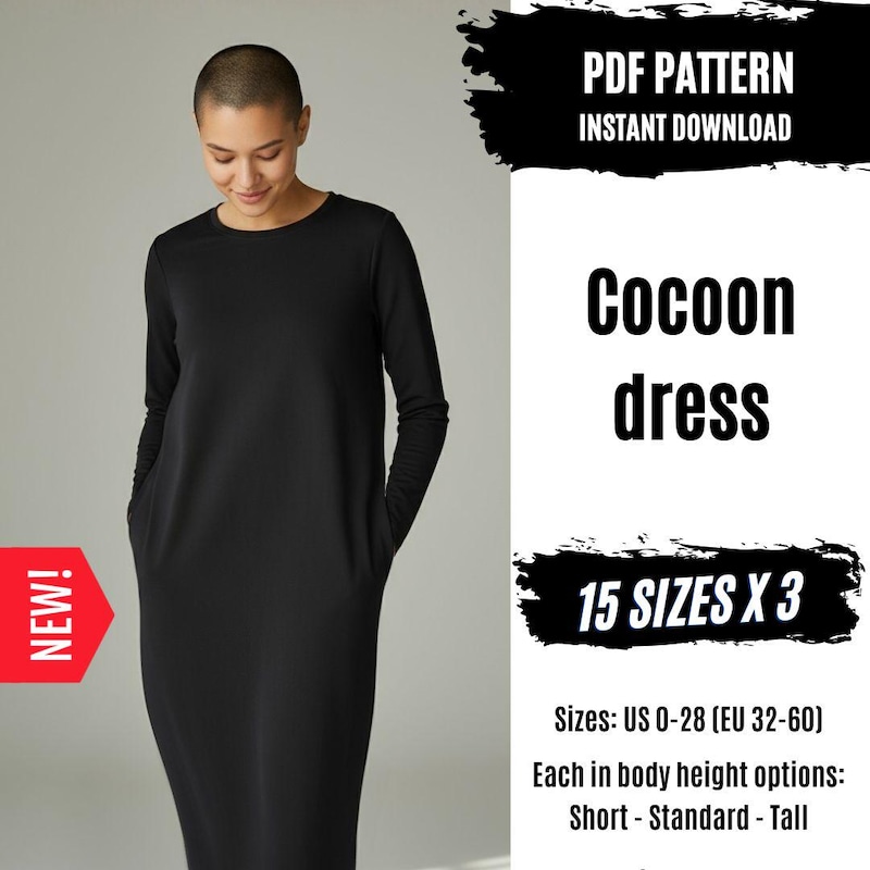 Cocoon Dress Pattern - Etsy