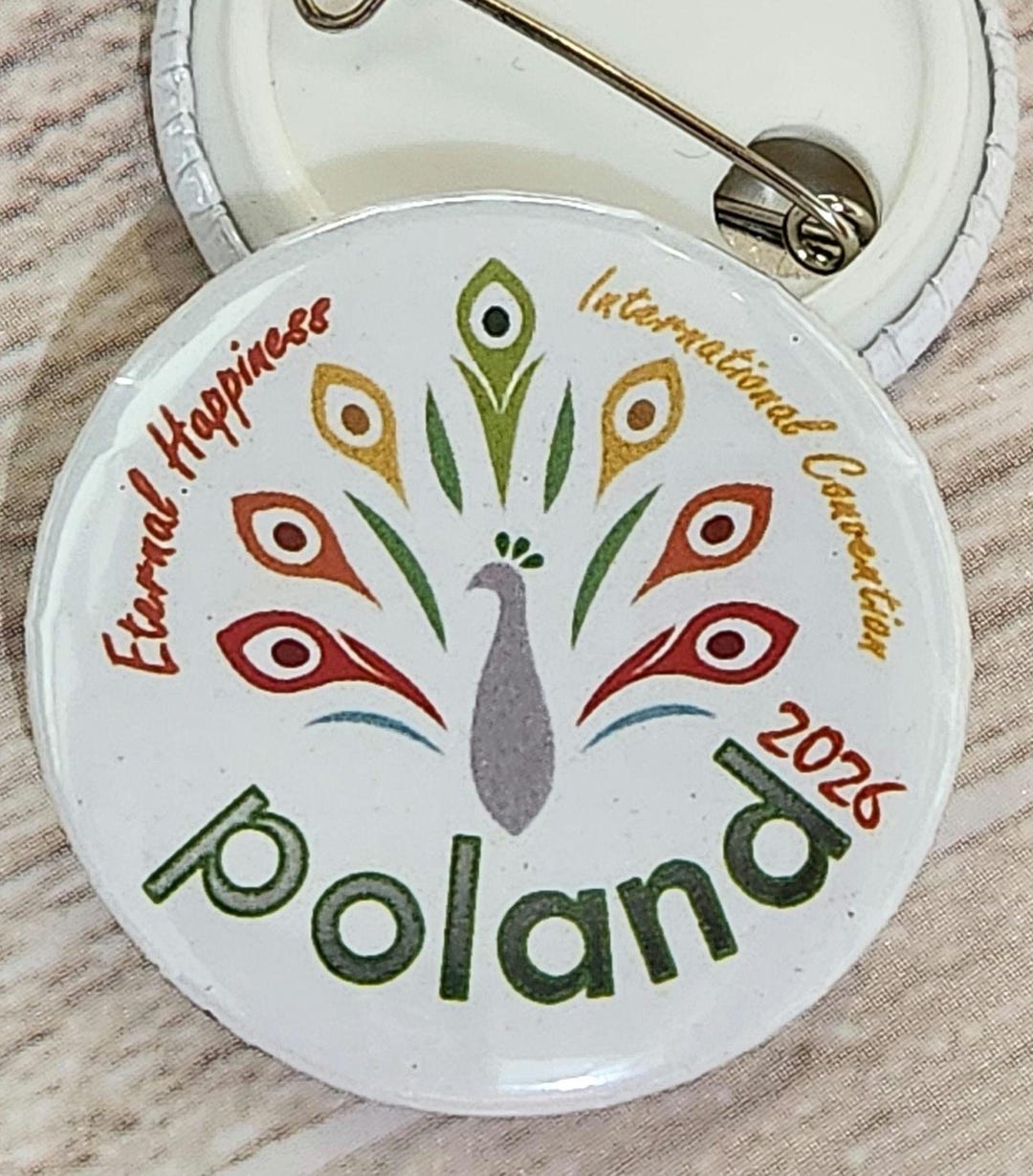 Poland - 2026 Eternal Happiness International Conventions Button Pin 1. ...